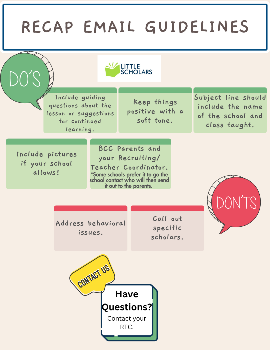 Recap Email Guidelines - Little Scholars